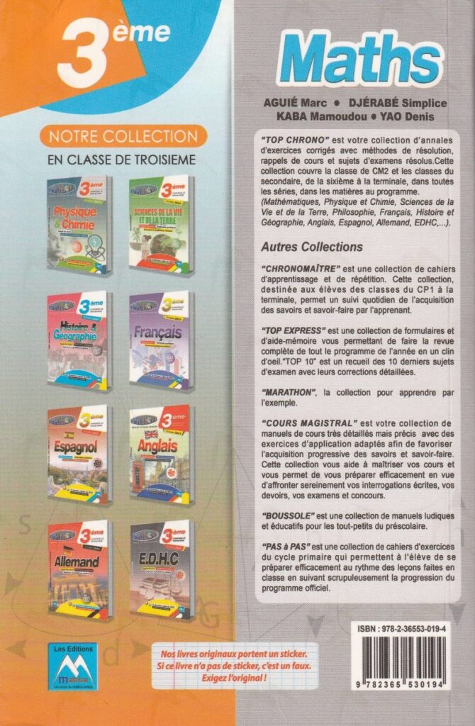 DOCUMENT PREPA EXAMENS TOP CHRONO MATHS 3e - LES AIDES DE FREDDY