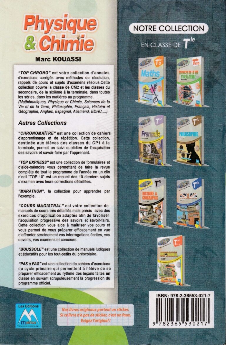 DOCUMENT PREPA EXAMENS TOP CHRONO PHYSIQUE & CHIMIE Tle C/D/E - LES AIDES DE FREDDY